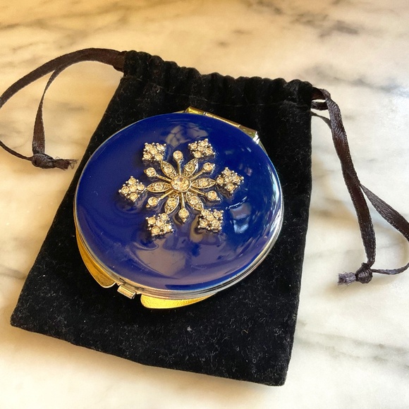 Spring Street | Accessories | Cobalt Blue Enameled Pill Box With Mirror ...